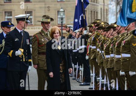 Tasmania's new Governor, HE Barbara Baker (R) opening of Tasmania's ...