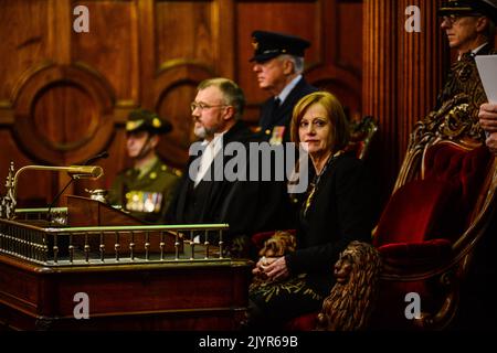 Tasmania's new Governor, HE Barbara Baker (R) opening of Tasmania's ...