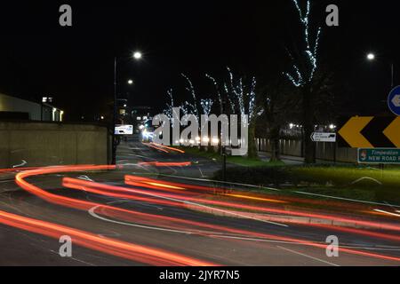 Car light trail, Castlecomer Road, Kilkenny, Ireland Stock Photo - Alamy
