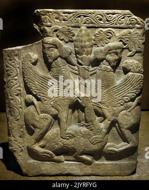 Byzantine art. Tree of life between two lions. Relief. 12th century ...