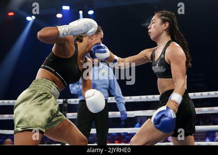Natalie Hills and Linn Sandstrom their undercard bout, before the ...