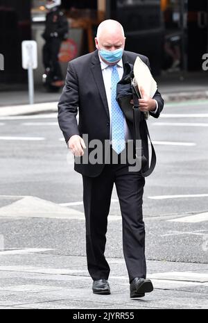 Lawyer Neil Lawler is seen arriving to give evidence at the Brisbane ...