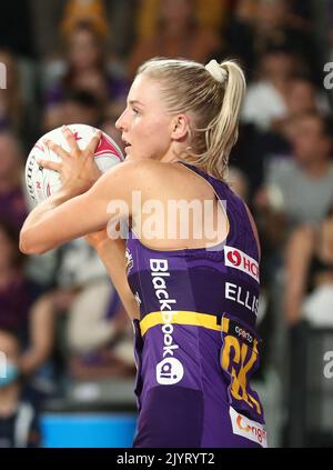 Rudi Ellis of the Firebirds in action during the Round 11 Super Netball ...