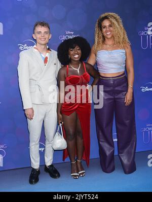 Gavin Arneson, Vanessa Aryee and Carri Twigg arrive at the premiere of ...