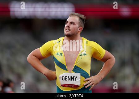 Matthew Denny of Australia reacts after narrowly missing the bronze ...