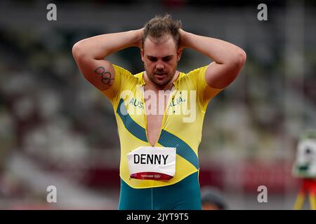 Matthew Denny of Australia reacts after narrowly missing the bronze ...