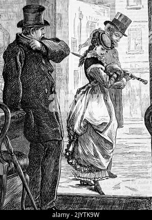 Illustration depicting a couple courting. Illustrated by Mary Ellen ...