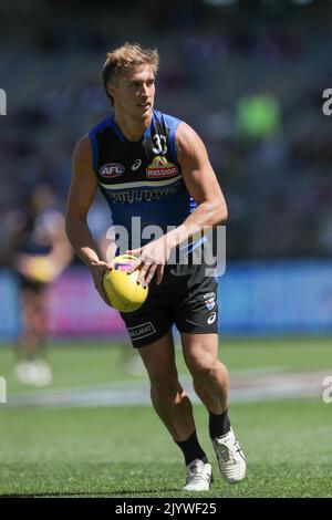 Roarke Smith of the Bulldogs is seen in action during the Round 14 AFL ...