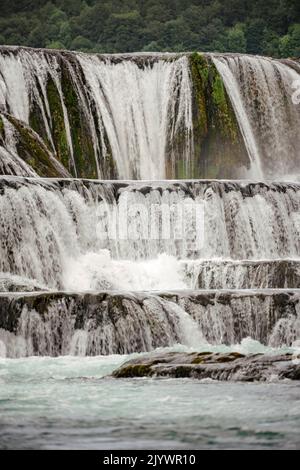 Una canyon with waterfalls cascade Strbacki buk in National Park Una ...