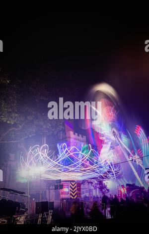 The heart stopping ride 'superbowl' ride at the annual street fair in ...