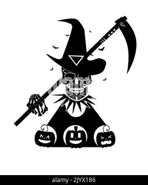 witch hat cartoon silhouette vector symbol icon design. Beautiful ...