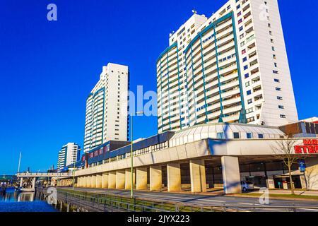 Bremerhaven Germany 16. January 2011 Cityscape and coast panorama of ...