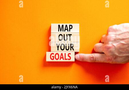 Support and map out your goals symbol. Concept words Map out your goals ...