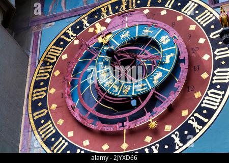 Close-up of the 15th century astronomical clock on the Zytglogge ...