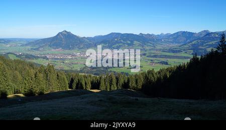 the scenic Bavarian Alps surrounding the town of Sonthofen in the ...