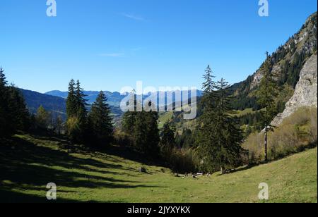 the scenic Bavarian Alps surrounding the town of Sonthofen in the ...