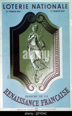 French 'National Lottery' Poster 1940. during World War Two and ...