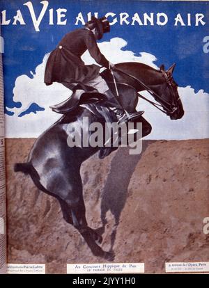 SPORT Equestrian Show Jumping French rider Herve Godignon clearing a ...