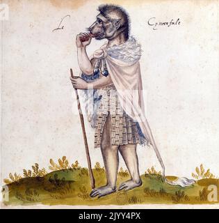 16th century illustration of a cynocephaly, or cynocephalus (having the ...