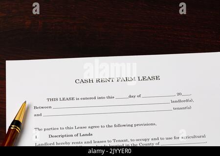 Cash rent farm lease document. Farming, agriculture and tenant farming ...