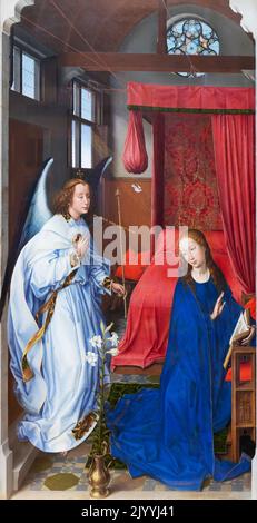 The Annunciation, Triptych, Saint Columba Altarpiece, Triptych, Adoration of the Kings, Rogier ...