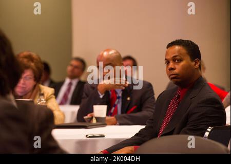 HUD Budget Meeting, with Secretary Shaun Donovan presiding Stock Photo ...