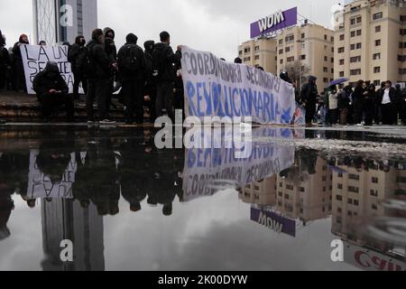 Santiago, Metropolitana, Chile. 8th Sep, 2022. Demonstrators take part ...