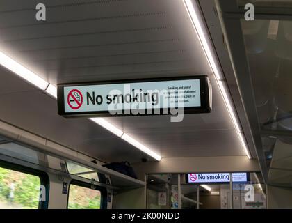 No Smoking message train electonic notice passenger information Abellio ...
