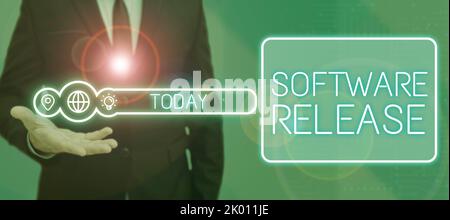 Text showing inspiration Software Releasesum of stages of development ...