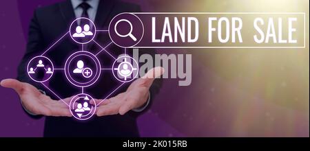 Text caption presenting Land For Sale. Business concept Real Estate Lot ...