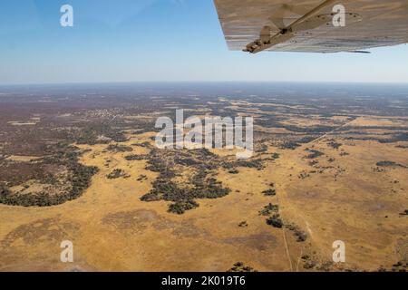 Maun, Botswana - flying low above the Okavango Delta in a small ...