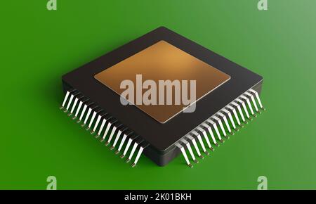3D Rendering of semiconductor chip with studio lighting Stock Photo - Alamy