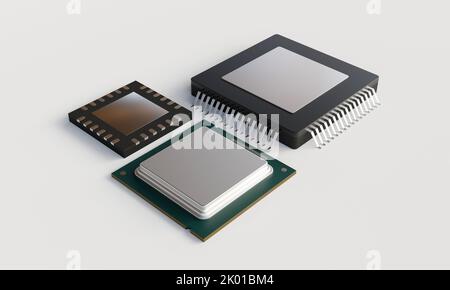 3D Rendering of semiconductor chip with studio lighting Stock Photo - Alamy