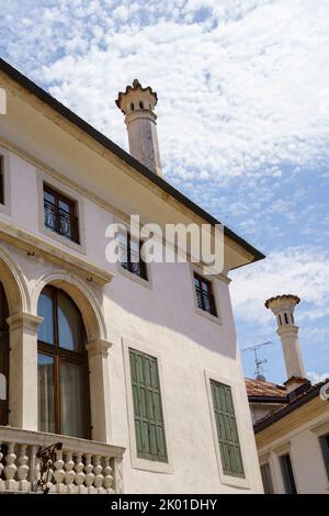 Exterior of historic buildings of Feltre, Belluno province, Veneto ...