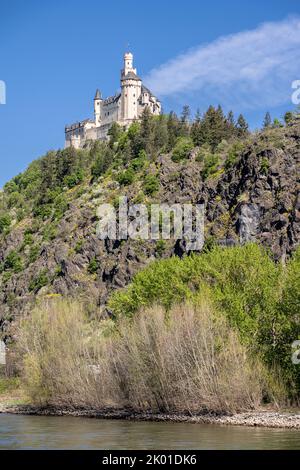 Castle Marksburg, The Town Braubach And The Rhine Gorge, Upper Middle ...