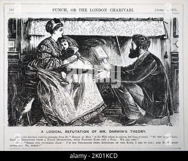 CHARLES DARWIN cartoon from Punch magazine in 1887 Stock Photo - Alamy