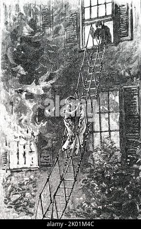 Folding fire escape Stock Photo - Alamy
