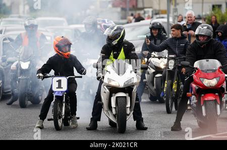 Motorcyclists join the funeral procession for Lisa Cash, 18, and her ...
