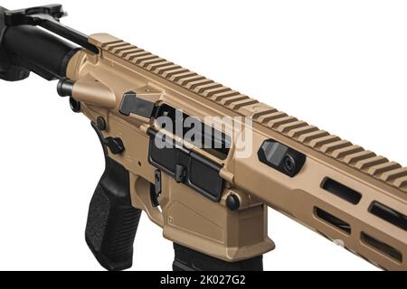 Modern automatic rifle in coyote color. Weapons for police, special ...