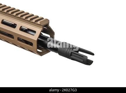 Modern automatic rifle in coyote color. Weapons for police, special ...