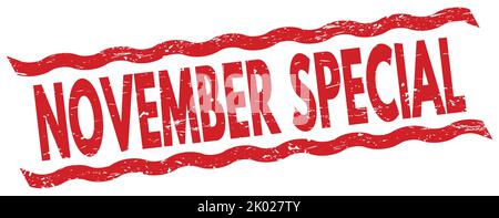 NOVEMBER SPECIAL text written on red rectangle stamp sign Stock Photo ...