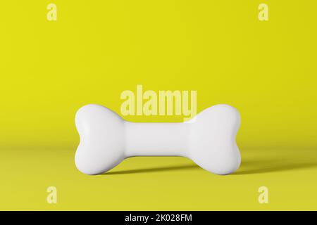 Realistic healthy white dog bone 3d rendering model. Pet shop banner ...