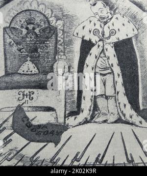 Cartoon of Tsar Nicholas II of Russia Stock Photo - Alamy