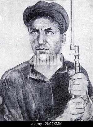 Illustration of a Red Guard. Red Guards were a transitional military ...