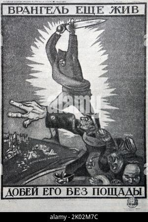 A 1920 anti Bolshevik propaganda poster showing an oversize Leon ...