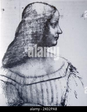 This portrait of Isabella d'Este by Leonardo da Vinci, held in the ...