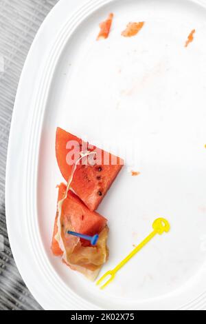 ham with melon and watermelon Stock Photo - Alamy