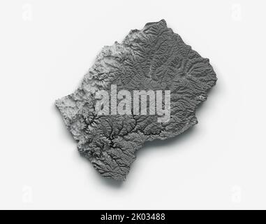 3d Lesotho map illustration white background isolate Stock Photo - Alamy