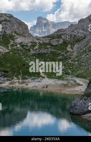 View of Lago di Coldai in the Dolomites Stock Photo - Alamy