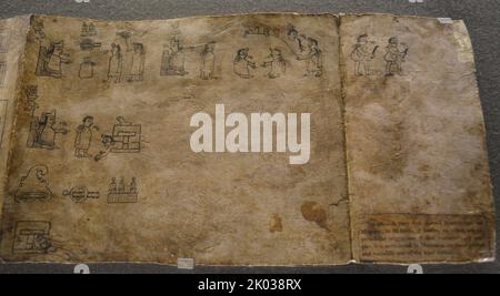 Facsimile of the Boturini Codex in Amate Paper. Tira de la ...